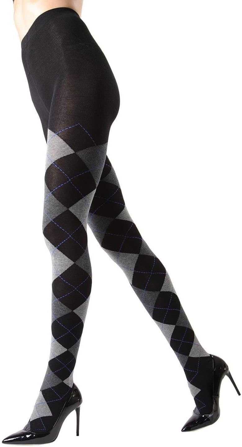 MeMoi Classic Argyle Cotton Tights for Women, Cozy and Stlylish ...