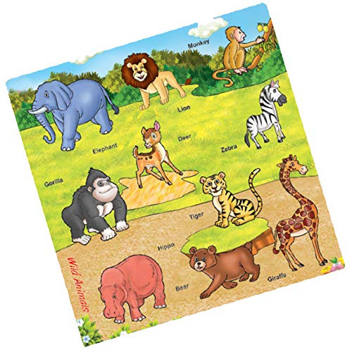 Fascinating Pinewood Wooden Puzzle Various Wild/Jungle Animals Learning ...