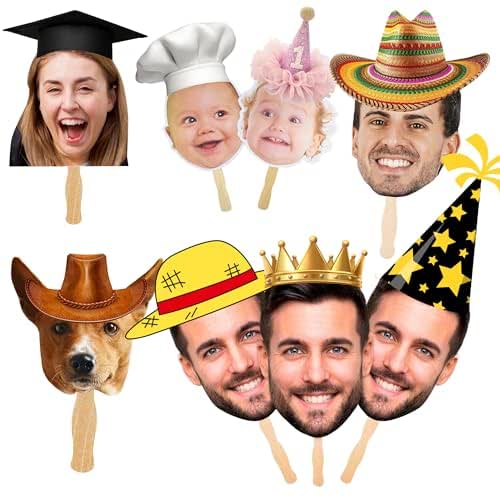 Amazon.com: Big Head Cutout with Hat, Fat Heads on Stick Custom Photo ...