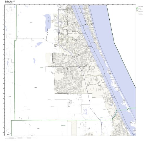 Amazon.com : Palm Bay, FL ZIP Code Map Laminated : Prints : Office Products