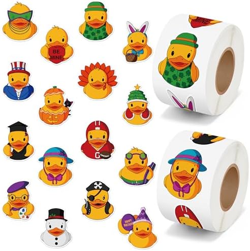 Amazon.com: Andi Cppss Rubber Duck Roll Stickers - 1000PCS Cute Yellow ...