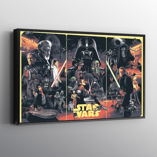 Amazon.com: Star Wars Original Trilogy Canvas Print Wall Art. Printed ...