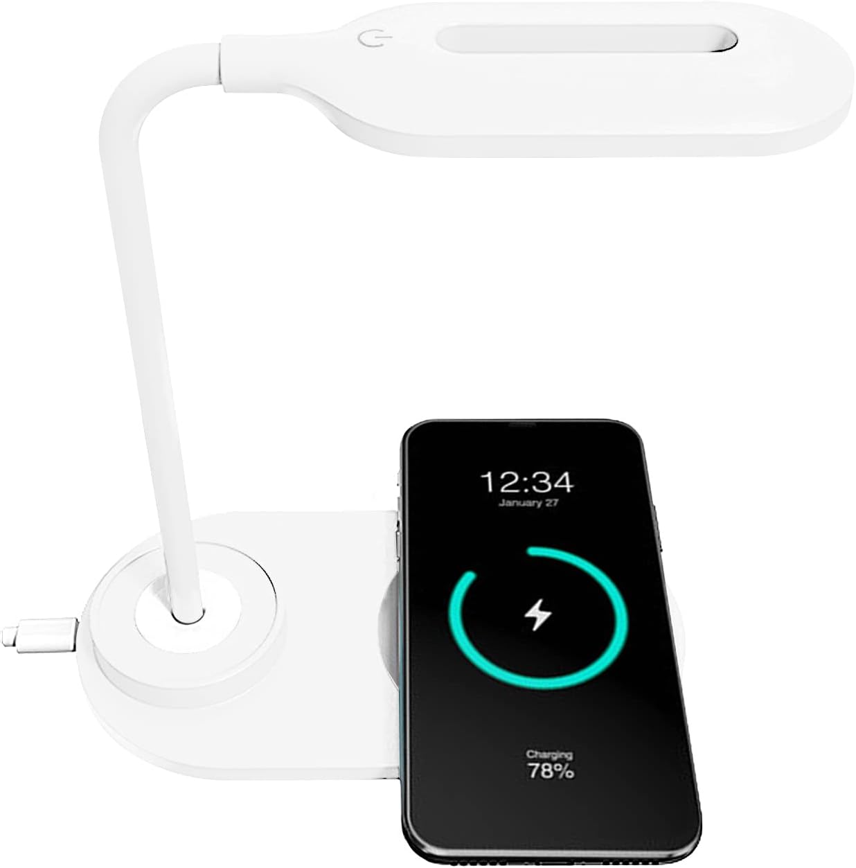 Amazon.com: LED Lamp with Wireless Charger| 3 Color Modes 360° Rotating ...