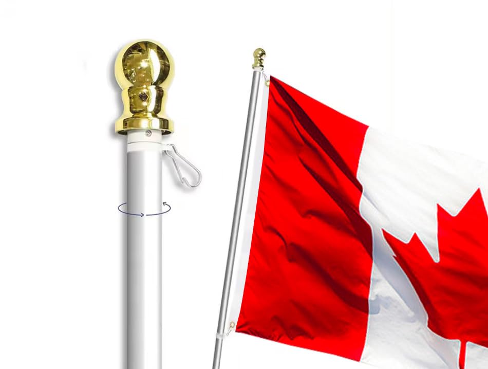 myflags.ca Spinning Flag Pole Kit - Ball Bearing Design - Fully ...