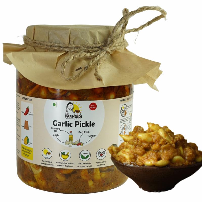 Farm Didi Garlic Pickle In Fresh 1Kg | Traditional Homemade Lehsun Ka ...