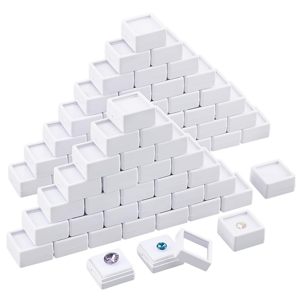 Amazon.com: BENECREAT 70pcs White Gemstone Display Box, Plastic ...