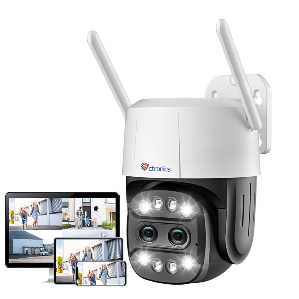 ctronics Dual Lens Security Camera Outdoor with 6X Hybrid Zoom, 360 ...
