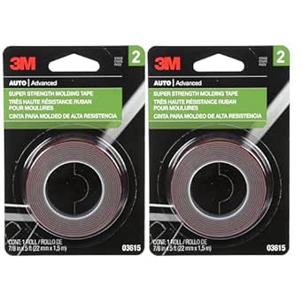 3M Super Strength Molding Tape 7/8 in x 5 ft (Pack of 2 Rolls) – Double ...