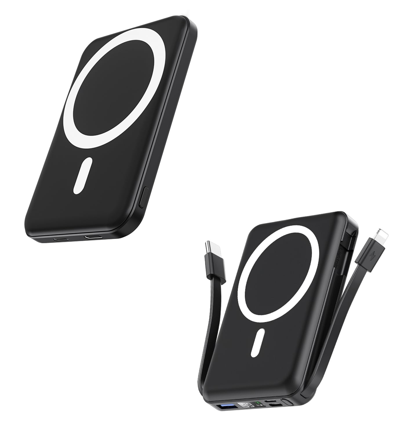 Buy podoru Magnetic Power Bank 2 Pack(Black with Cable&Black) Online at ...