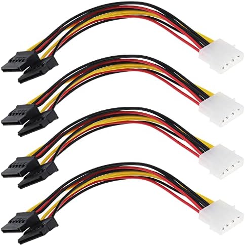 ECSiNG 4PCS SATA 4-Pin Male to 15 Pin Female Dual SATA Power Splitter ...