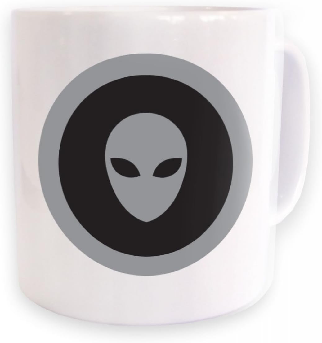 Amazon.com | Grey Alien Head Circle Black Fill Mug: Coffee Cups & Mugs