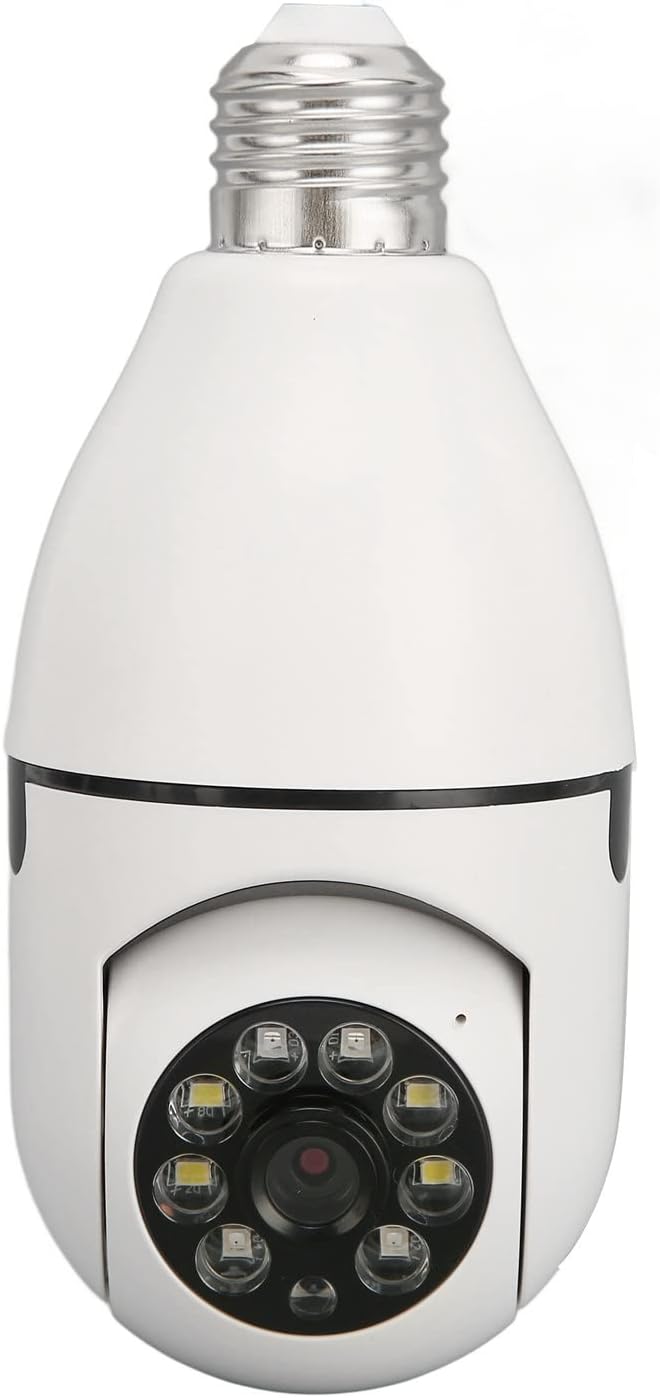Light Bulb Security Camera, 1080P 360° Panoramic Wireless WiFi Light ...