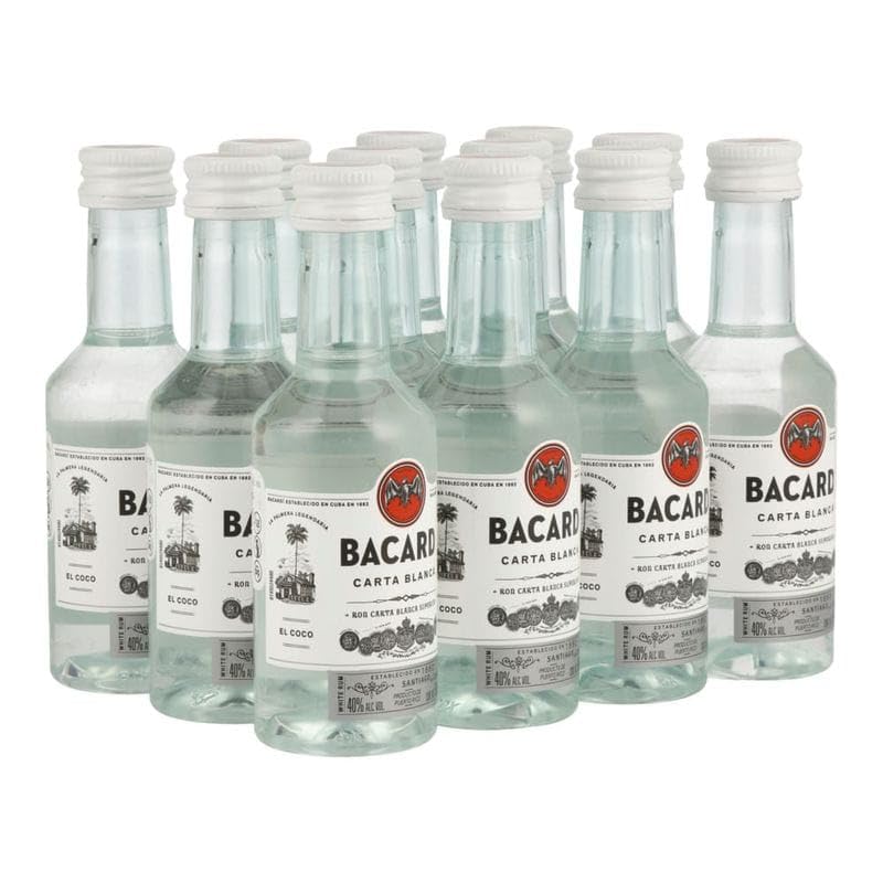 Ron Bacardi Carta Blanca de 50 mL Botellitas Miniatura : Amazon.com.mx ...