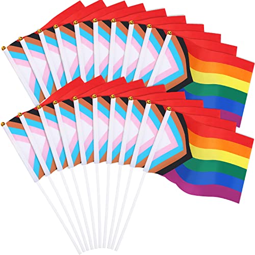 Progress Pride Flag, 20Pcs JUNEBRUSHS 14 21cm Mini Handheld Miniature ...