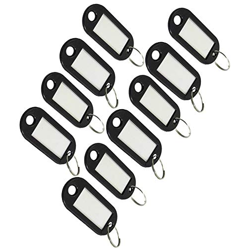 ELECTROPRIME Black Plastic Key Chain/ID Tag, 10 Pieces - Silver, One ...
