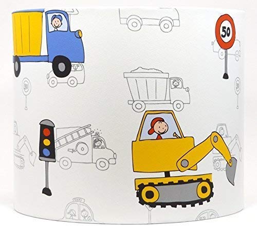 Kids Construction & Vehicle Lampshade or Ceiling Light Shade - Digger ...