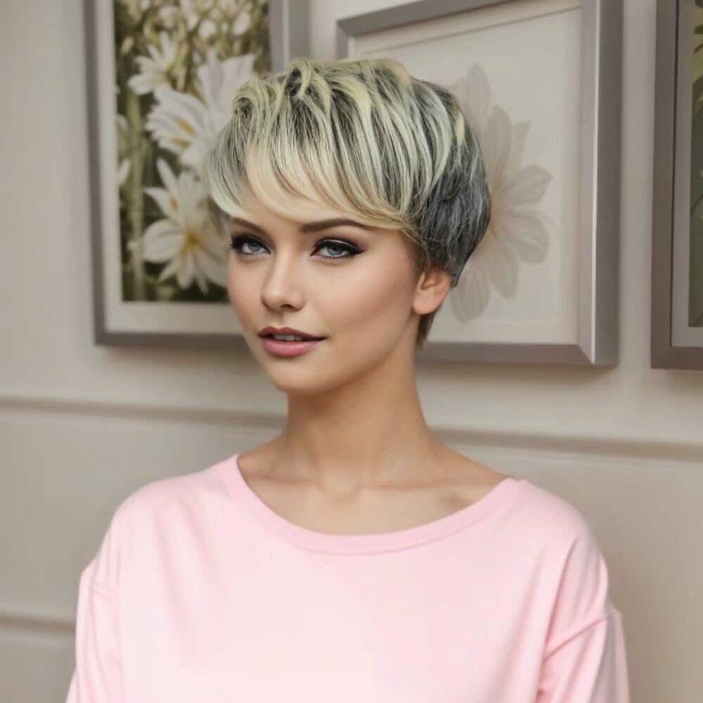 Amazon.com : QITAQOTA Pixie Cut Wig Short Wigs for Black Women Wig With ...
