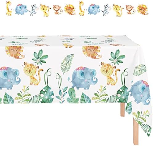 Amazon.com: DECORLIFE 3 Pack Jungle Safari Tablecloths, Cute Jungle ...