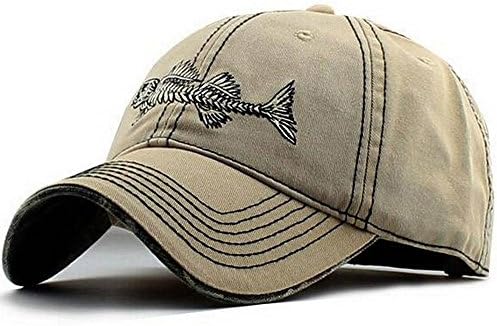 Amazon.com: AKIZON Mens Hats Baseball Cap with Fish Bones - Fishing Hat ...