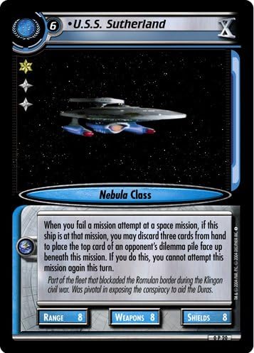 STAR TREK CCG 2E PROMO FOIL TENTH ANNIVERSARY USS SUTHERLAND 0P20 at ...