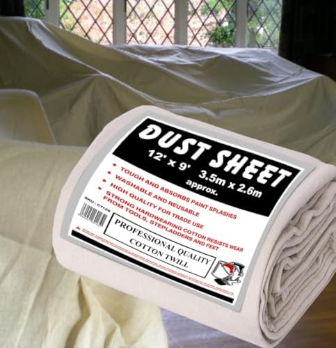 6 x Canvas Dust Sheets - Drop Cloth - Premium Quality Natural Cotton ...