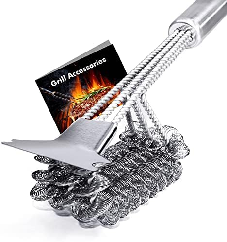 Amazon.com: Pork Barrel BBQ Grill Brush and Scraper - Safe Stainless ...
