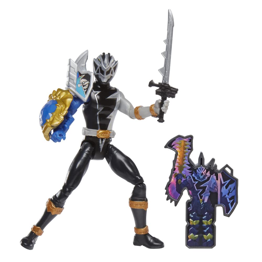 Buy Power Rangers Dino Fury Black Ranger with Shield Sleeve 15 cm ...