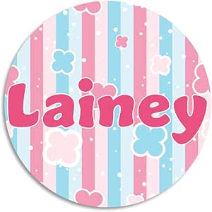 Amazon.com: Lainey - Circle Sticker Decal 3 Inch - Name Tag Water ...