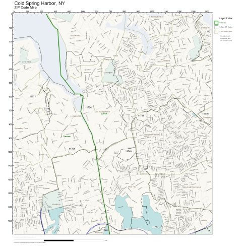 ZIP Code Wall Map of Cold Spring Harbor, NY ZIP Code Map Not Laminated ...