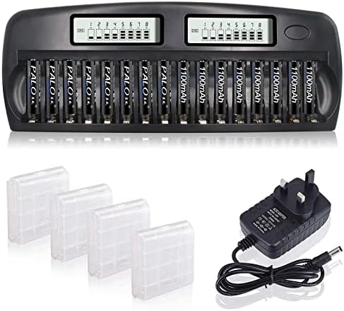 CITYORK 16 Slot Smart Battery Charger Built-in IC Protection for AA/AAA ...