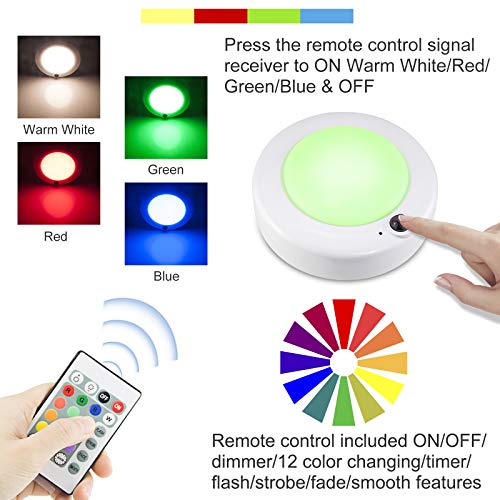 HONGUT Battery Powered Ceiling Light, Multi Color Ceiling Light with ...