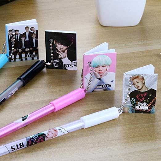 MSGH Cute BTS Ink BT21 BTS Pen With Mini Diary Set of 6 PCS / 12 PCS ...