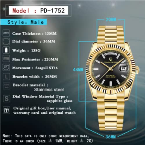 Buy Pagani Design PD-1752 Presidential Day Date Homage Automatic ...