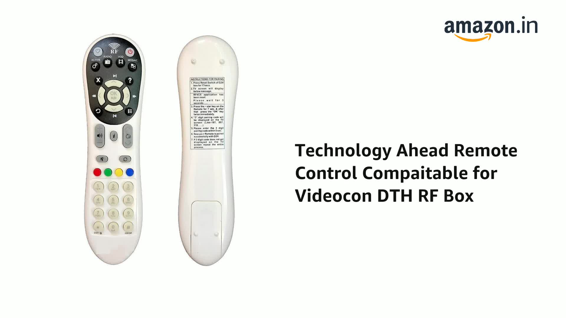 Watch Technology Ahead Remote Control Compaitable for Videocon DTH RF ...