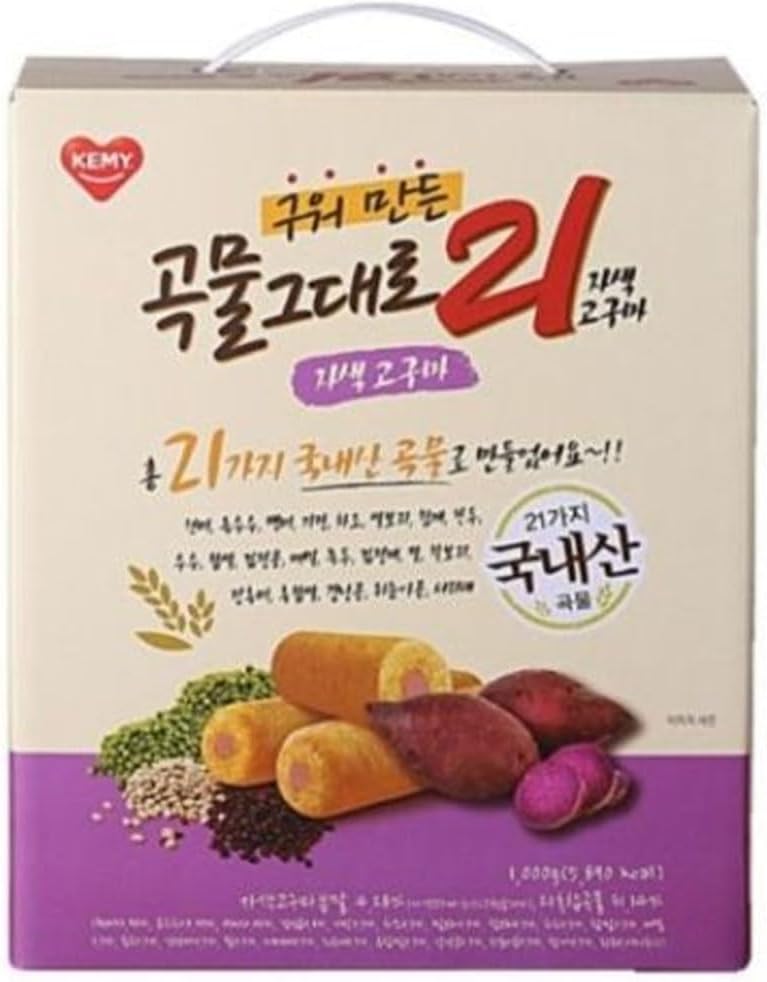 Amazon.co.jp: 穀物そのまま21個紫いも 焼き菓子 無脂肪 焼いて作った穀物そのまま21 900g Korean Premium Multi Whole Grain Baked ...