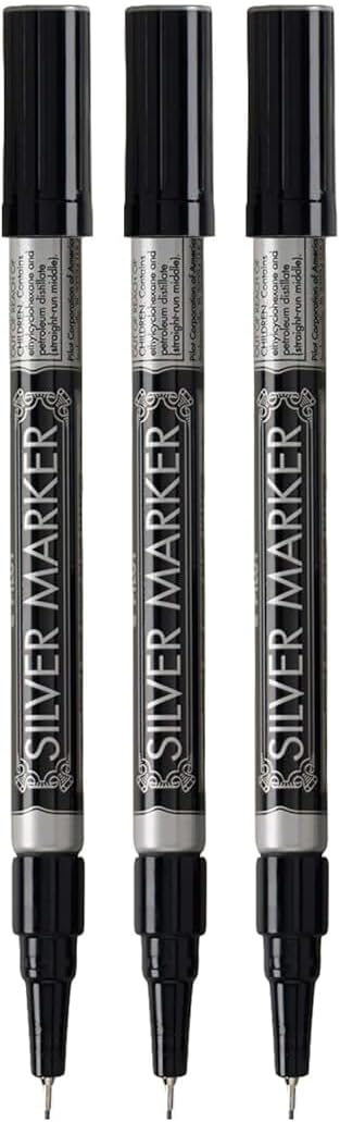 Amazon.com : Advantage Gifts Metallic Permanent Paint Markers, Silver ...