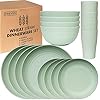 Amazon.com | Wheat Straw Dinnerware Sets | Unbreakable Dinnerware Sets ...