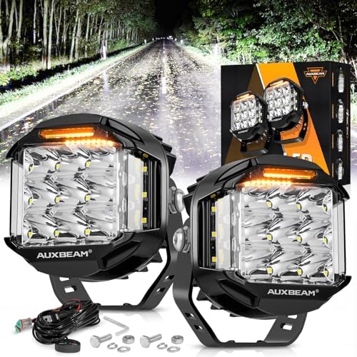 Amazon.com: Auxbeam 5 Inch LED Pod Offroad Lights, 168W Super Bright ...