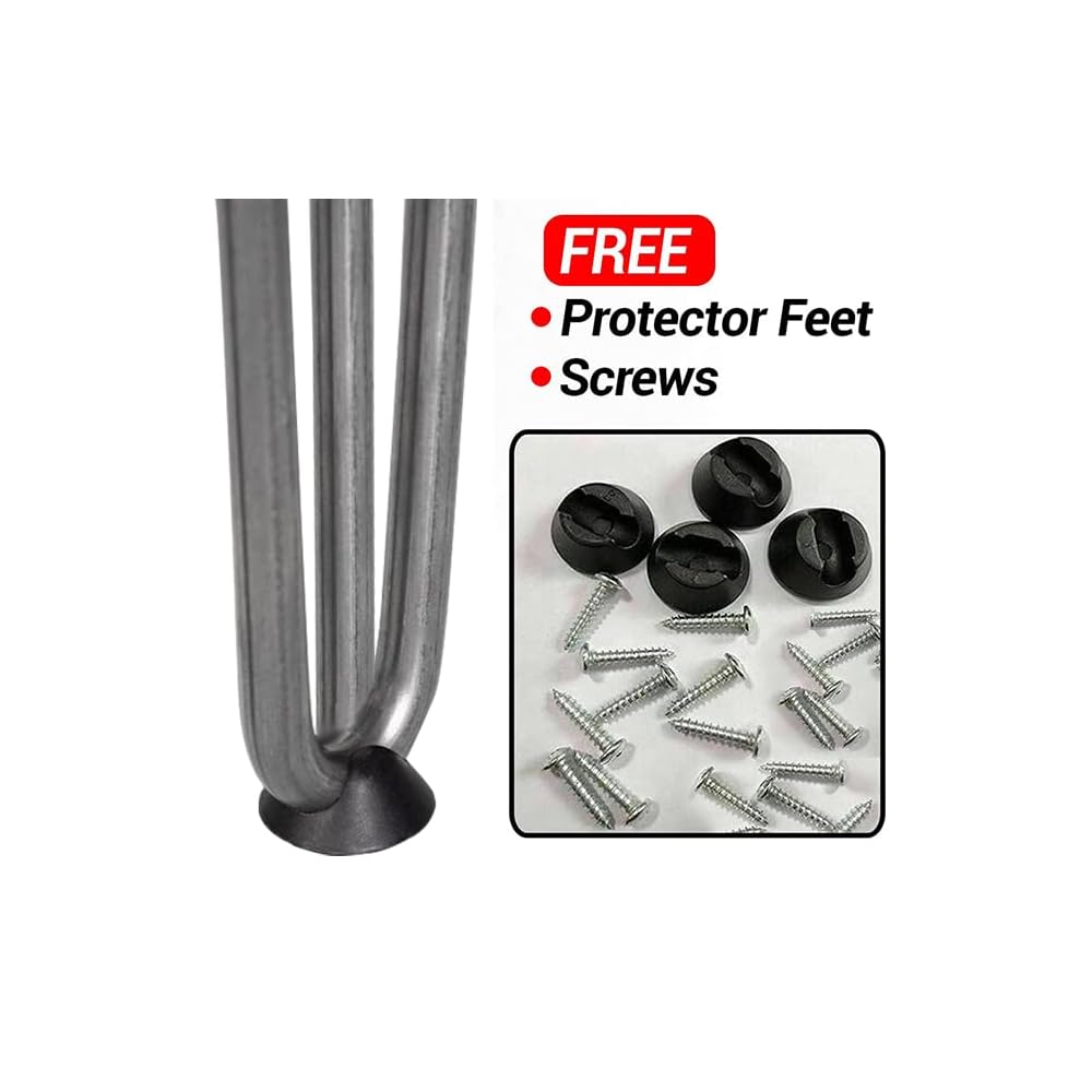 Buy Blisswood 4x Hairpin Legs, Metal Table Legs 8” 3 Rod 10mm Thick ...