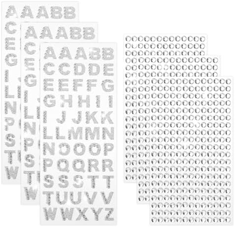Amazon.com: Glitter Letter Stickers, 6 Sheets Self Adhesive Rhinestone ...