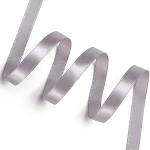 Amazon.com: AMZ DIYbilii 3/8 Inch x 100 Yards Silver Satin Ribbon, Thin ...