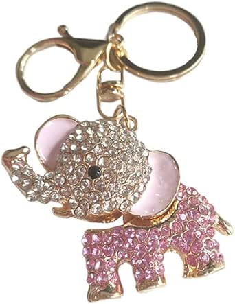 Cute Rhinestone Elephant Keychain for Purse Bag Handbag, Charm Crystal ...