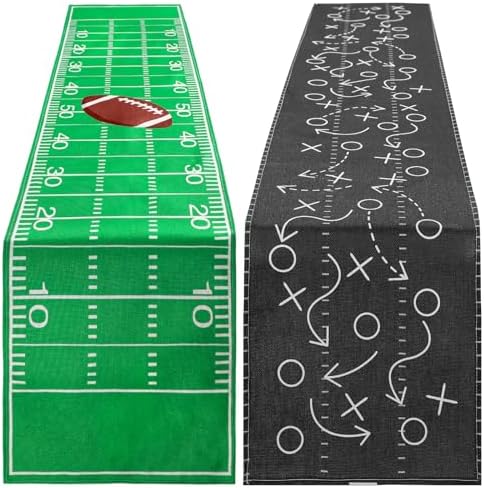 Amazon.com: Tegeme 2 Pcs Football Table Runner Game Tablecloth Day ...
