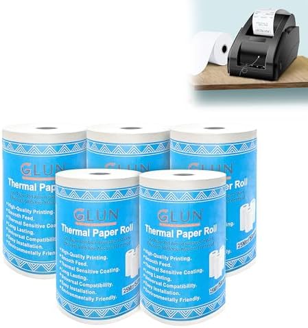 GLUN® Thermal POS Paper Rolls 58mm(2 inch) x 25Meter, Jam-Free, Print ...