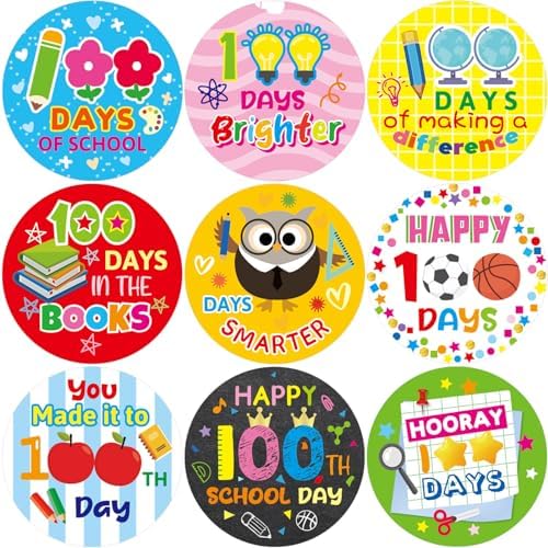 Amazon.com: 100th Day of School Stickers for Kids 500Pcs 100 Days ...