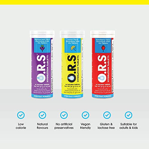 O.R.S Hydration Electrolyte Tablets, Hydration Multiplier with 60% Less ...