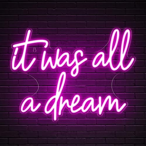 Isaac Jacobs 17" by 6" inch LED Neon Blue “Dream” Wall Sign For Cool ...