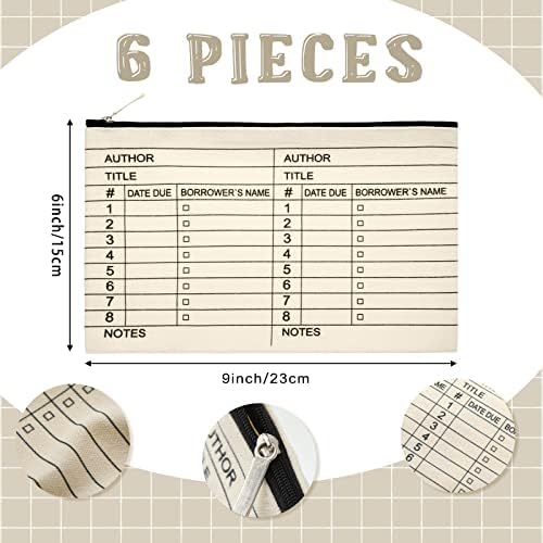 Amazon.com: 6 Pieces Book Lover Gifts Library Card Pouch library gifts ...