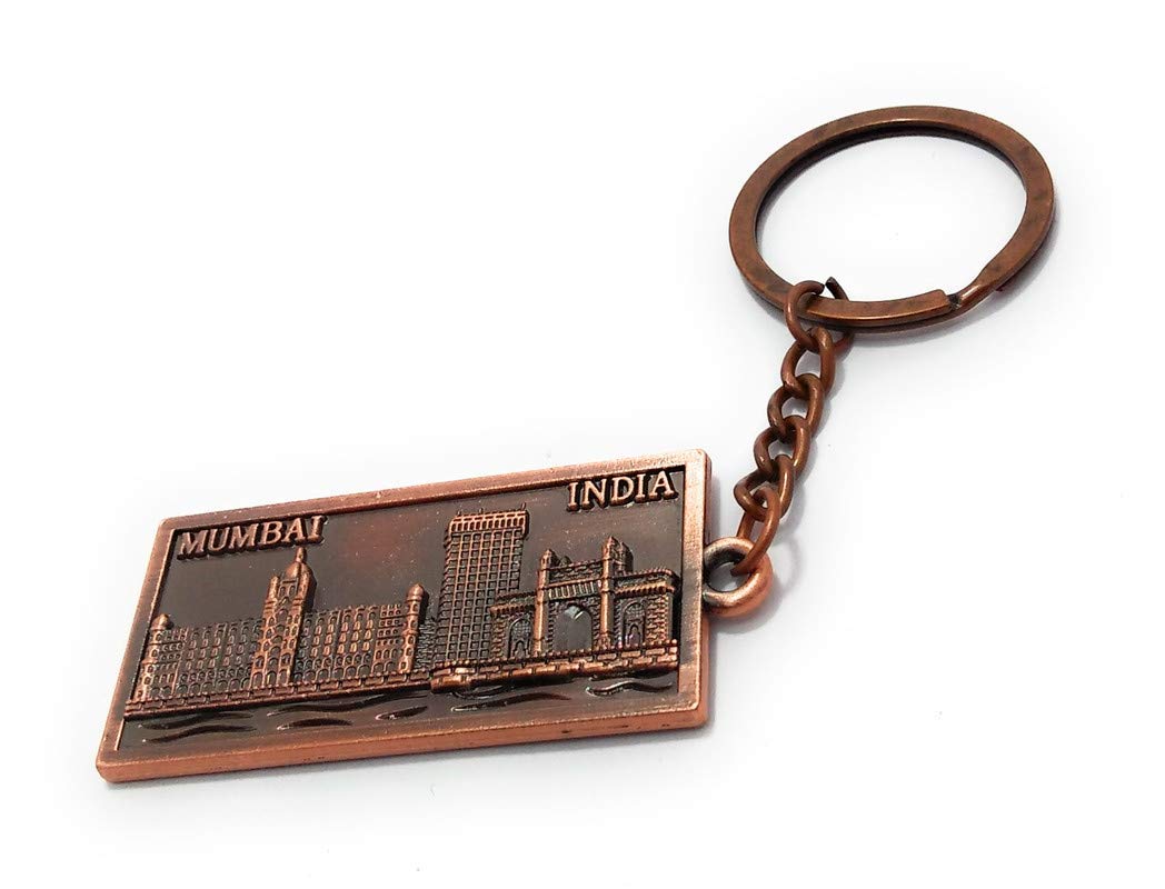 Key Tech India Taj Mahal and Gateway of India Metal Keychain (Copper ...