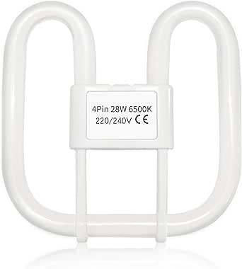 GR10q 4-Pin Bulb 28W Daylight White 6500K, 2000LM, 4PIN 2D Square CFL ...